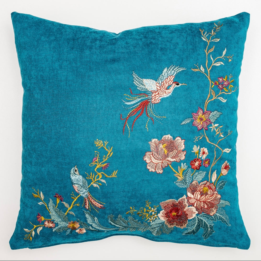 Embroidered Pillow Cover: “Styliani” 2 color choices – So Blue Greek ...