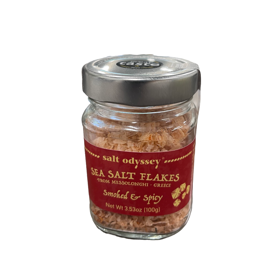 Salt Odyssey Smoked and Spicy Sea Salt Flakes (free USA shipping inclu ...