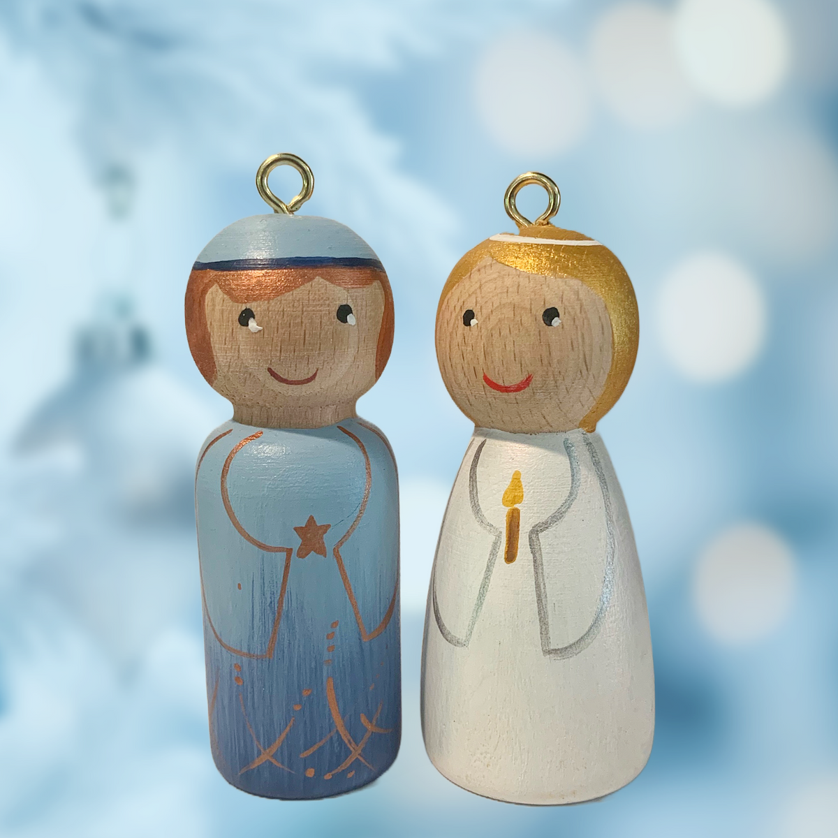 Hand-painted Wooden Figurine: Boy Angel (free USA shipping included ...