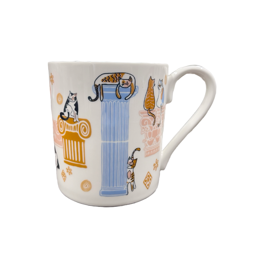 Ceramic Mug: Cats and Ruins – So Blue Greek Ceramics & Gifts